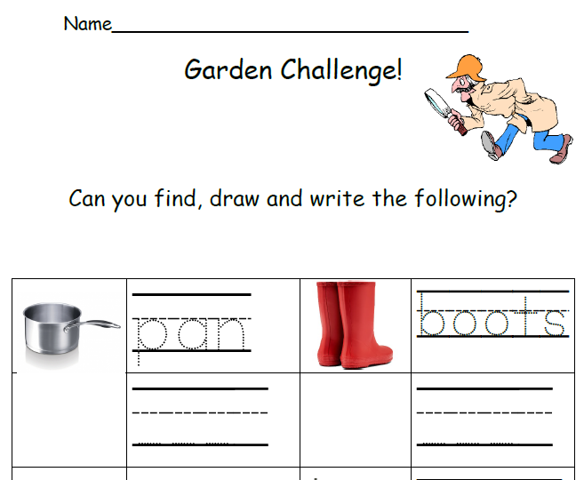 Outdoor Writing Challenge 3 – Mr Early Years