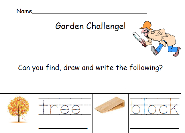 Outdoor Writing Challenge 1 – Mr Early Years