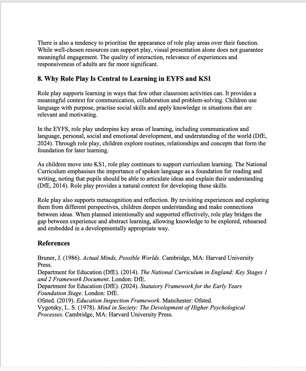 Purposeful Role Play in EYFS & KS1 Theory, Research and Practical Clas ...