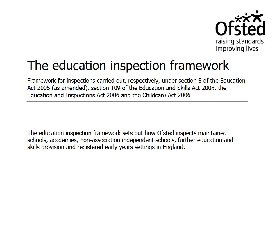 Ofsted Education Inspection Framework 2019 – Mr Early Years