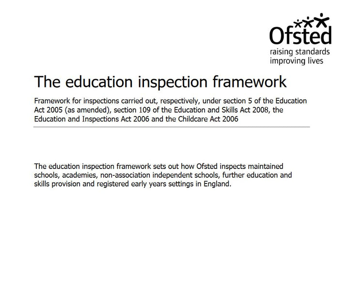 Ofsted Education Inspection Framework 2019 – Mr Early Years